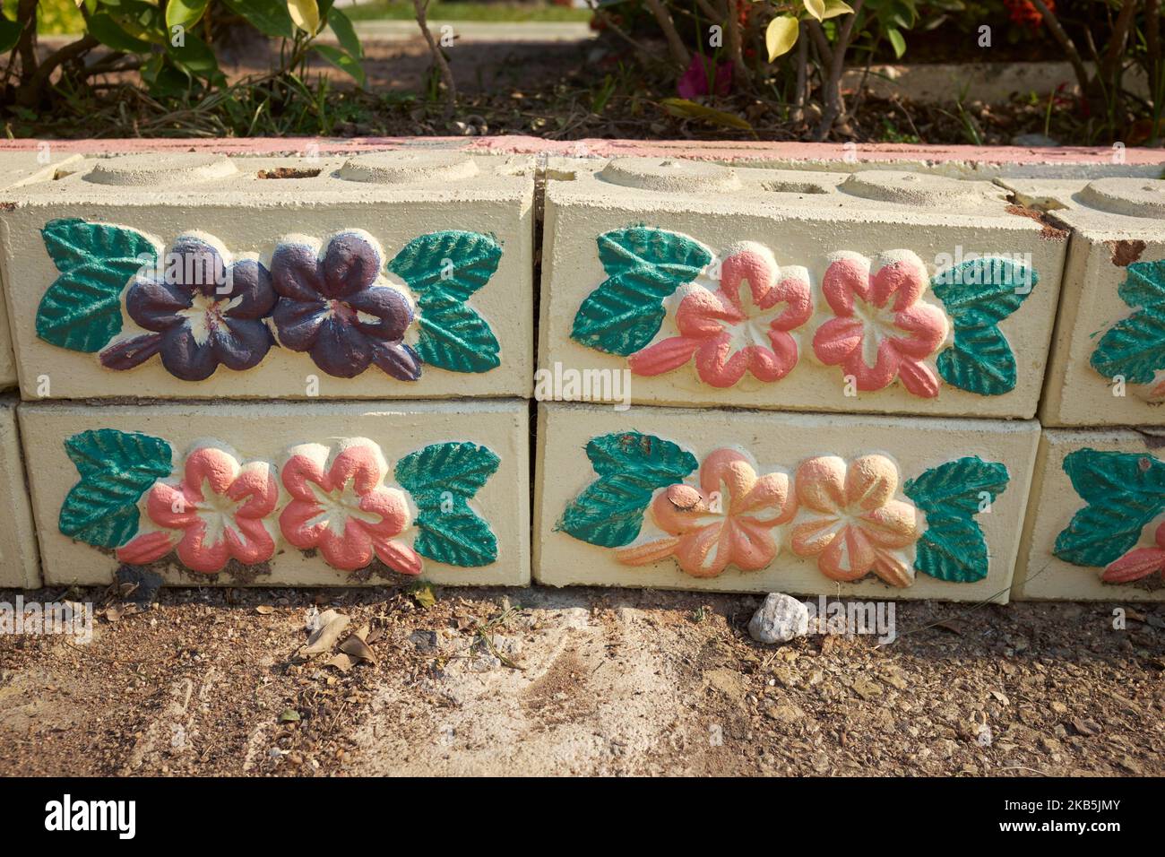 Decorative Bricks at Pattaya Railway Station Pattaya Thailand Stock ...