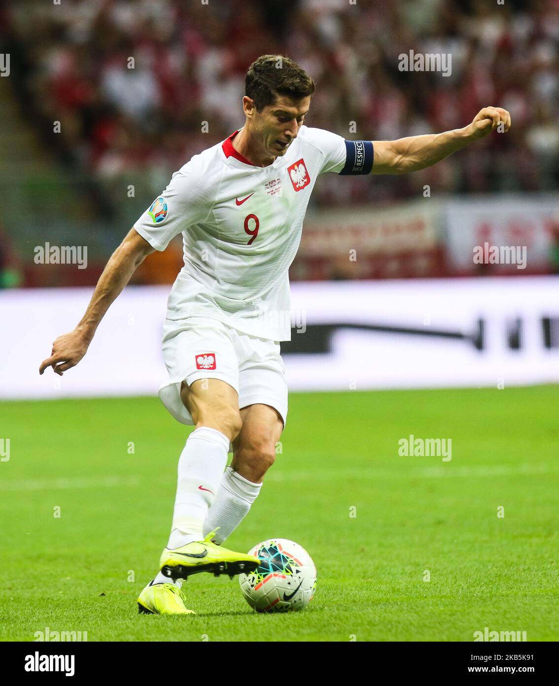 Robert Lewandowski of Poland in action during the UEFA Euro 2020 ...