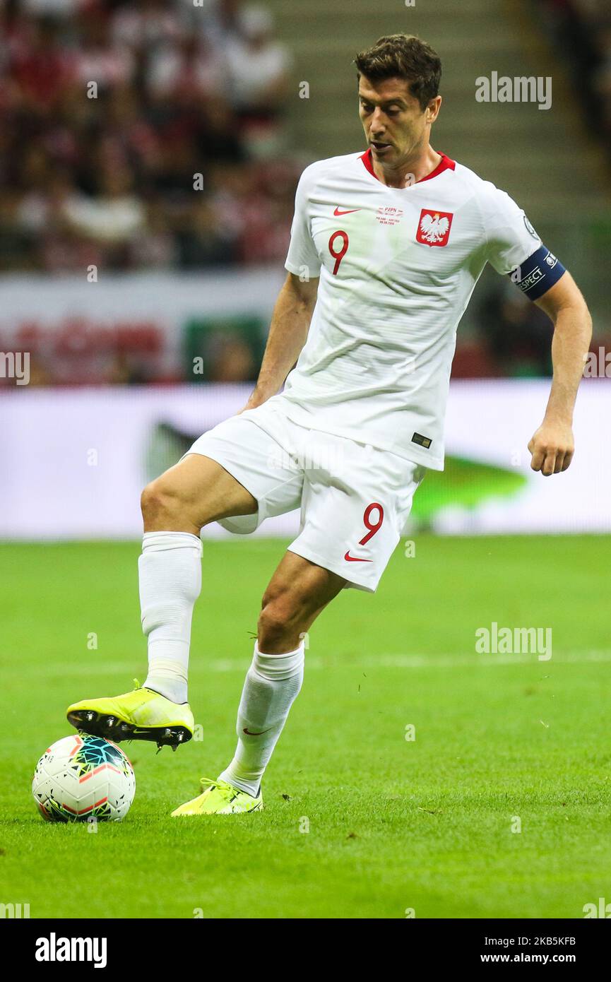 Robert Lewandowski (POL) in action during the UEFA Euro 2020 qualifier ...