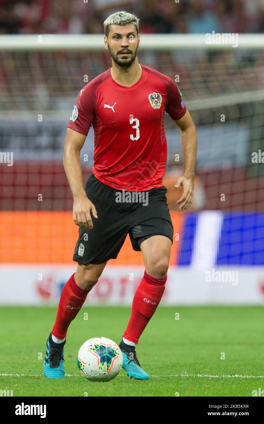 Aleksandar Dragovich (AUT) in action during the UEFA Euro 2020 ...