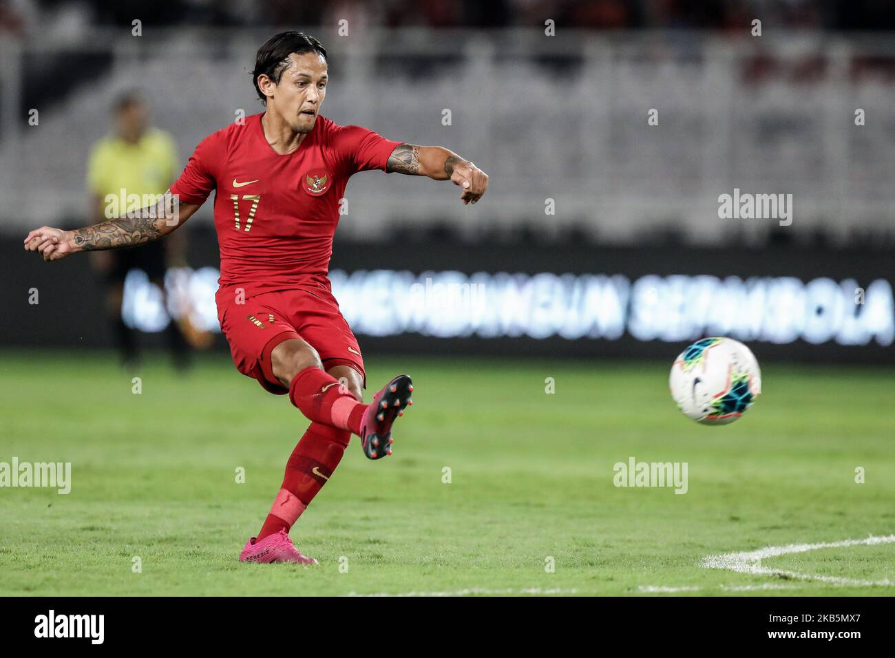 Irfan Bachdim of Indonesian's in action during FIFA World Cup 2022 ...