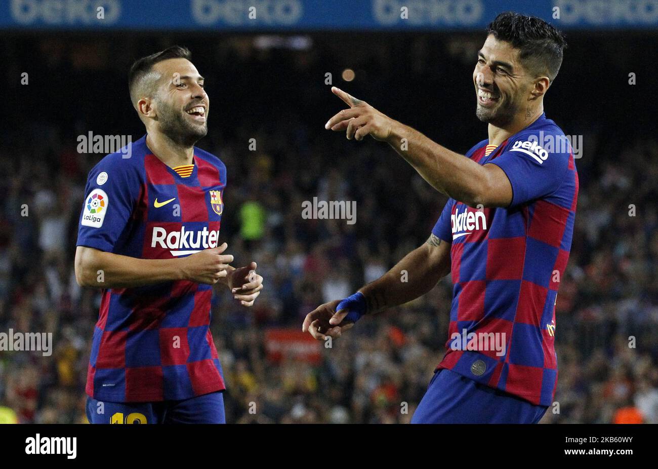Luis Suarez goal celebration during the match between FC Barcelona and ...