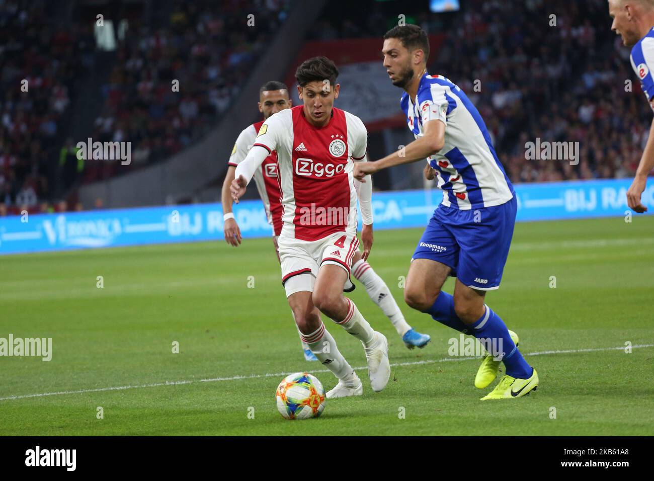 Edson Alvarez (Ajax) controls for the ball during the 2019/20 Eredivisie fixture between AFC ...