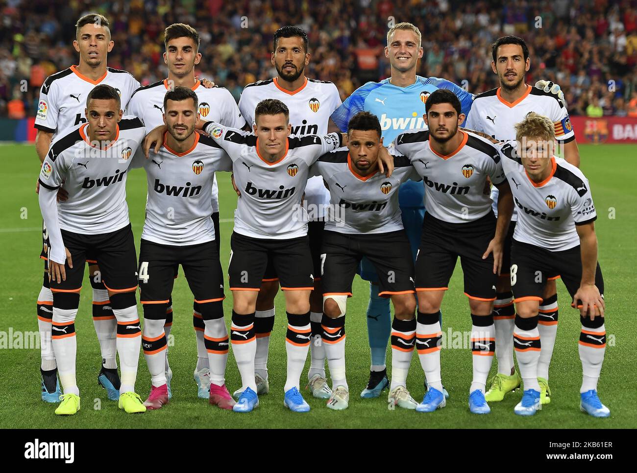 Valencia team during the match between FC Barcelona and Valencia CF ...