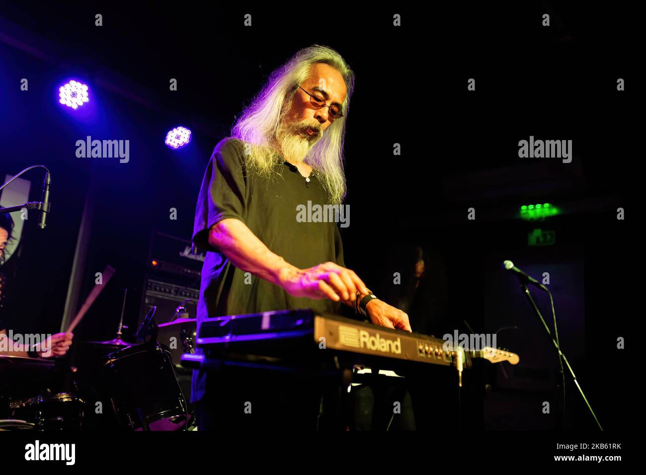 Higashi Hiroshi in the synthesizer and keyboards of the Acid Mothers Temple band, performs live ...