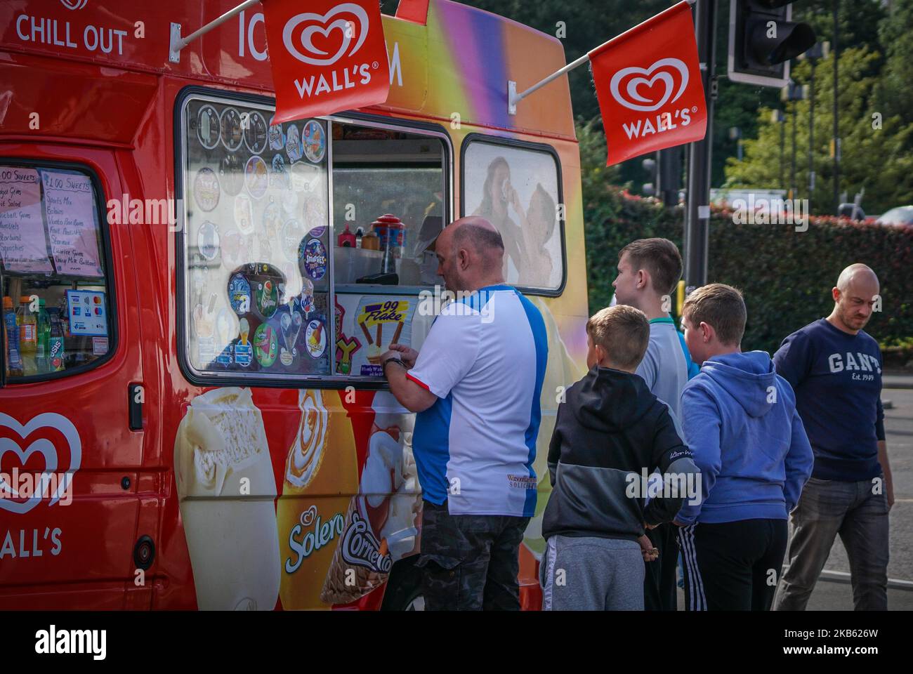 A man ordered an ice cream outside of the stadium of Blackburn Rover at ...