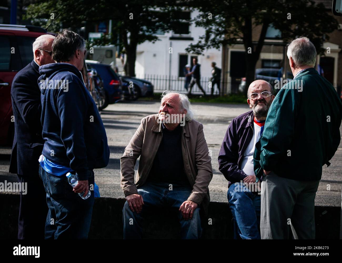 Blackburn rovers fans wait outside of the stadium of Blackburn Rover at ...