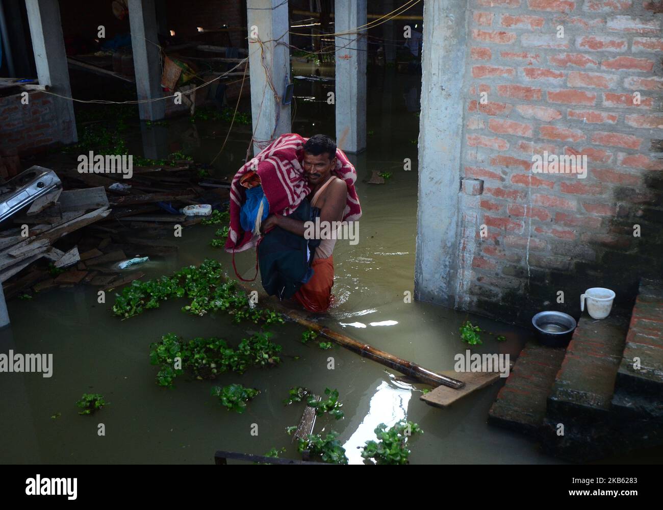 Indian local resident of flood hi-res stock photography and images - Alamy