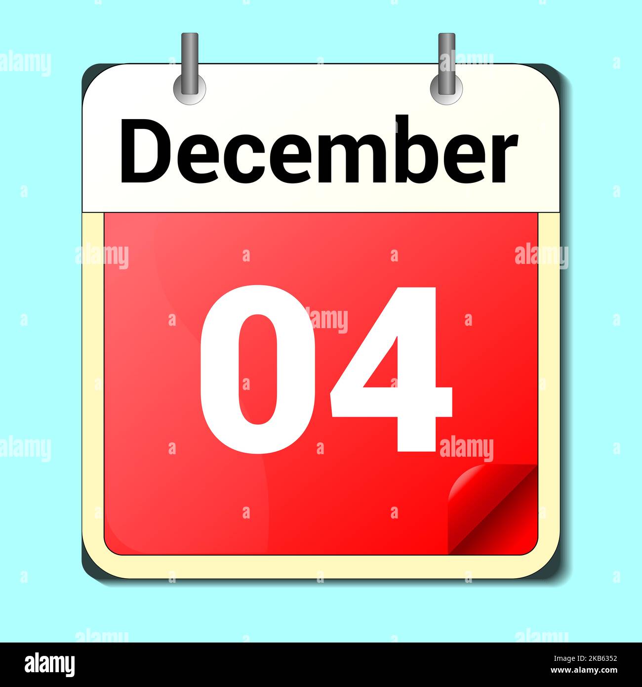 day on the calendar, vector image format, December 4 Stock Vector Image ...
