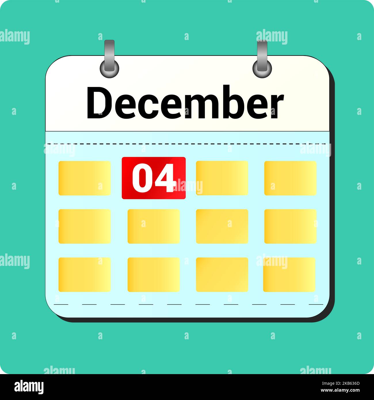 calendar vector drawing, date December 04 on the page Stock Vector ...