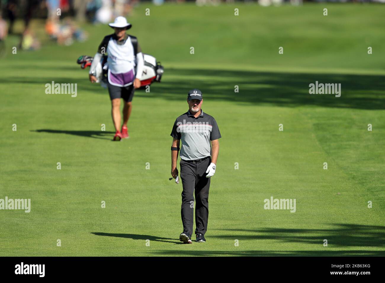 Jerry Kelly walks on the 18th hole during the second round of The Ally ...