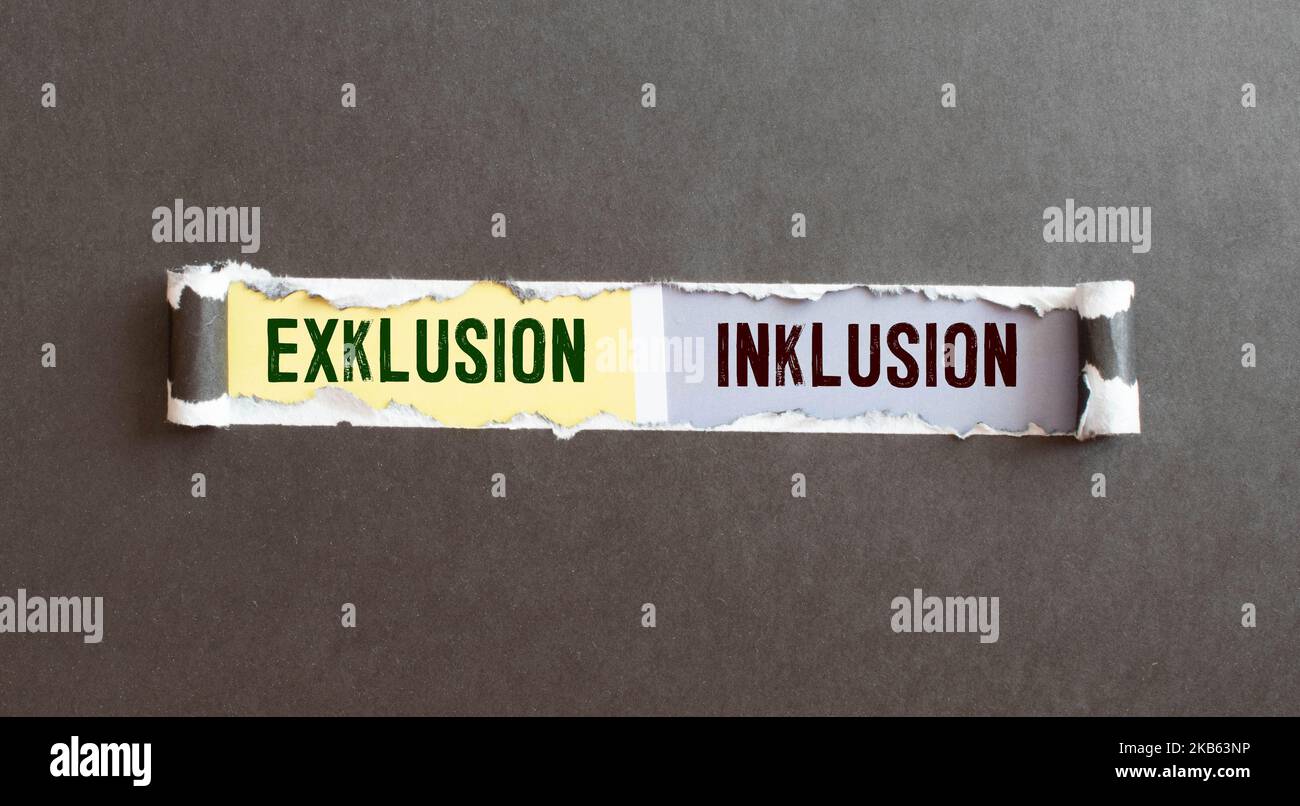 Cubes, dice or blocks with the german words for inclusion and exclusion ...