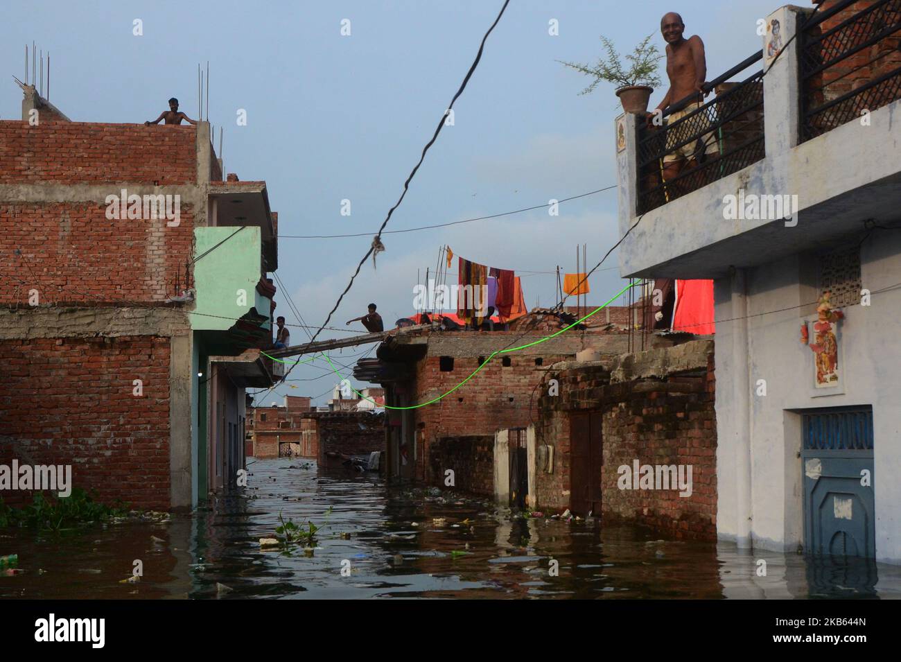 Indian local residents of flood hi-res stock photography and images - Alamy