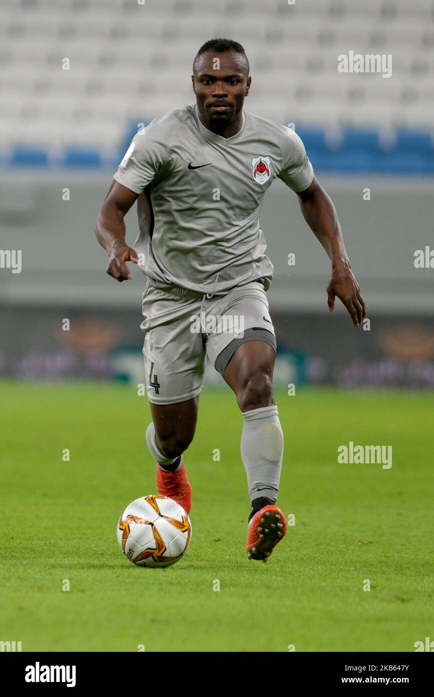 Franck Kom on the ball during Al-Duhail 1-1 Al Rayyan in the Qatar ...