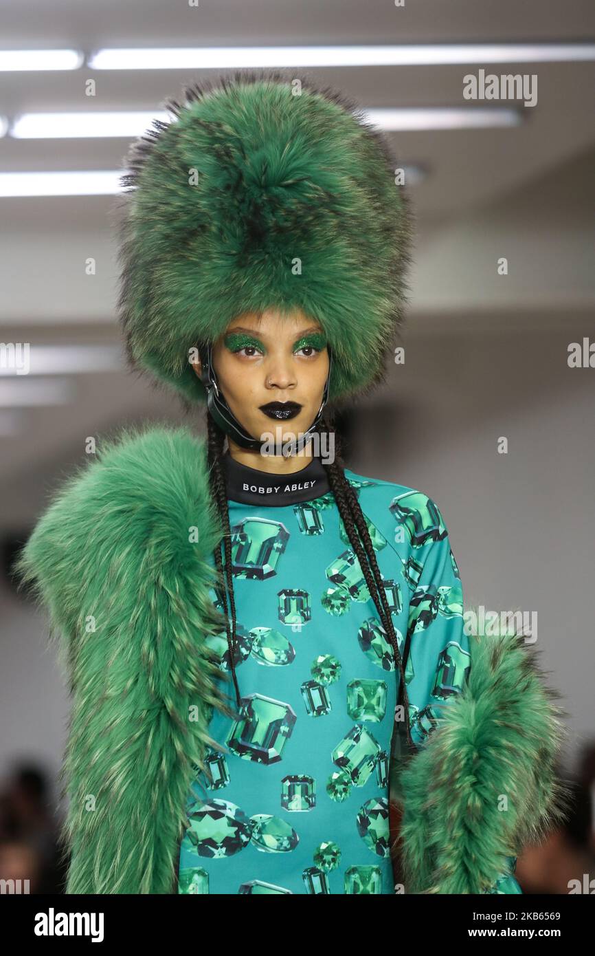 A model walks the runway during Bobby Abley Spring/Summer 2020 ...