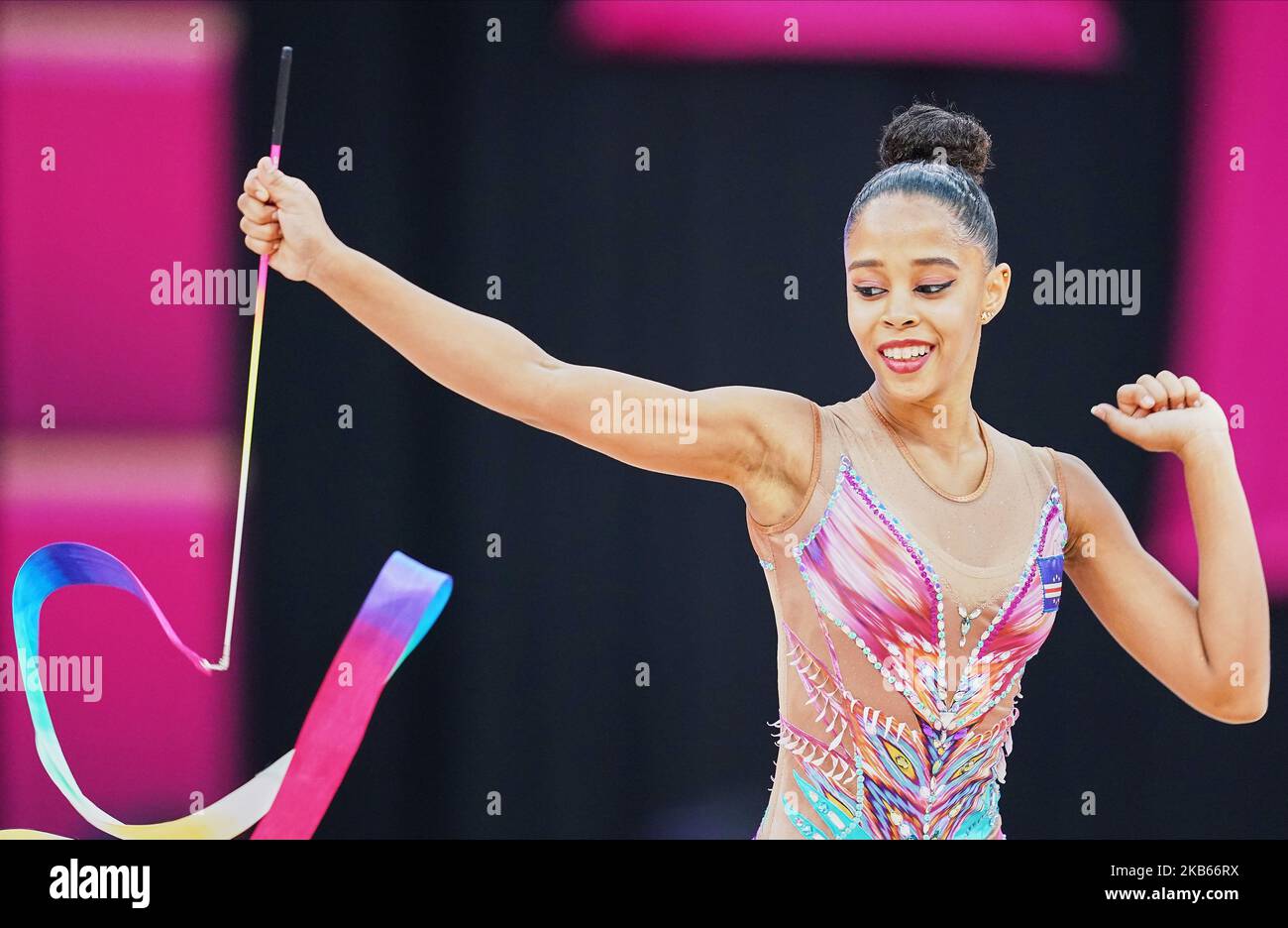 Marcia Alves Lopes of Cap verde during the 37th Rhythmic Gymnastics ...