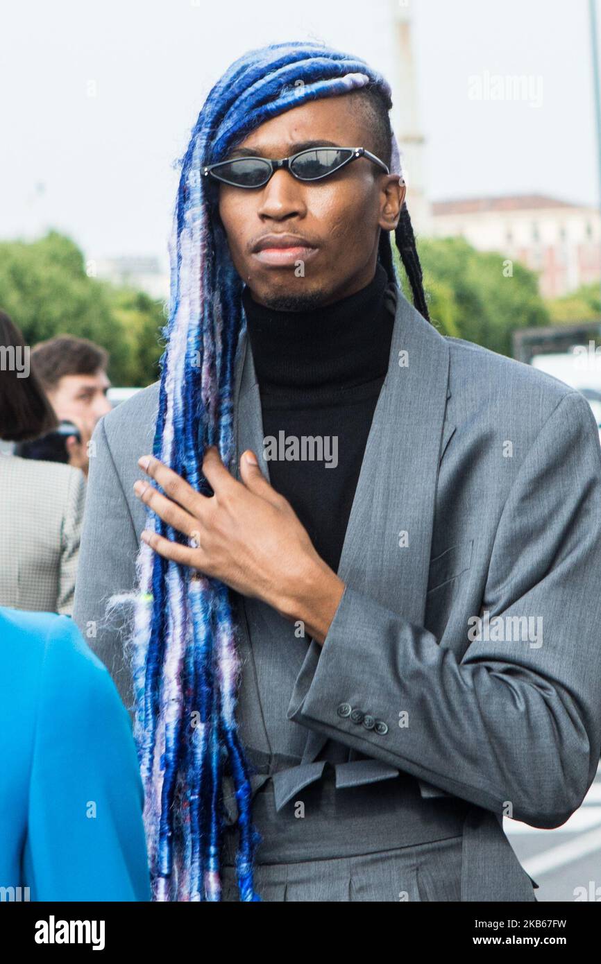 Guest outside Prada at Milan Fashion Week, Milano, Italy, on September ...