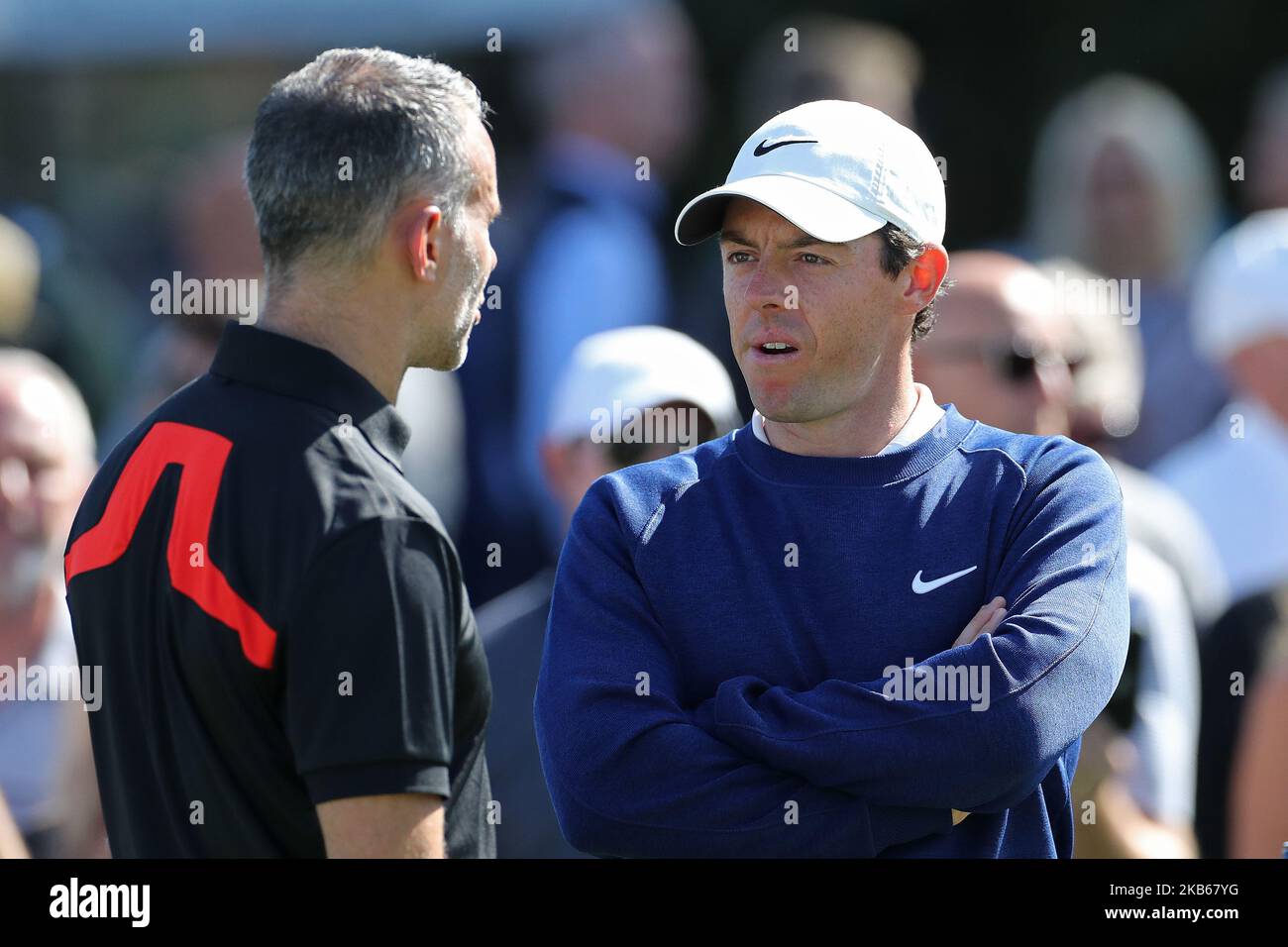 Rory McIlroy chats with Ryan Giggs during the BMW PGA Championship Pro ...