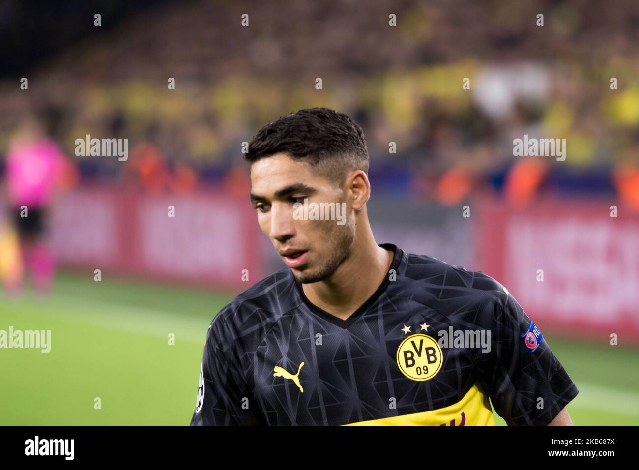 Achraf Hakimi of Dortmund looks on during the UEFA Champions League ...