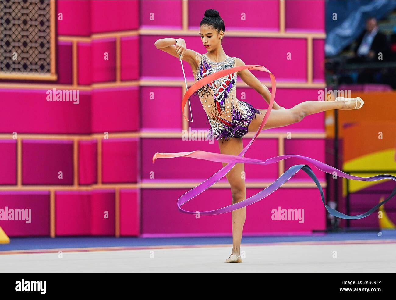 Tia Sobhy of Egypt during the 37th Rhythmic Gymnastics World ...