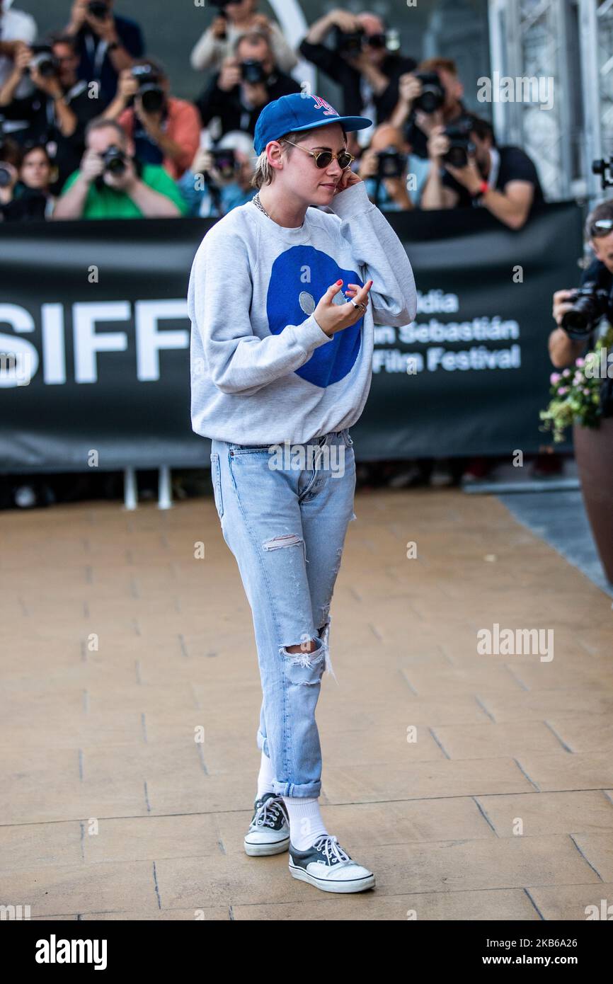 Kristen Stewart arrives at the Hotel Maria Cristina during the 67th San ...