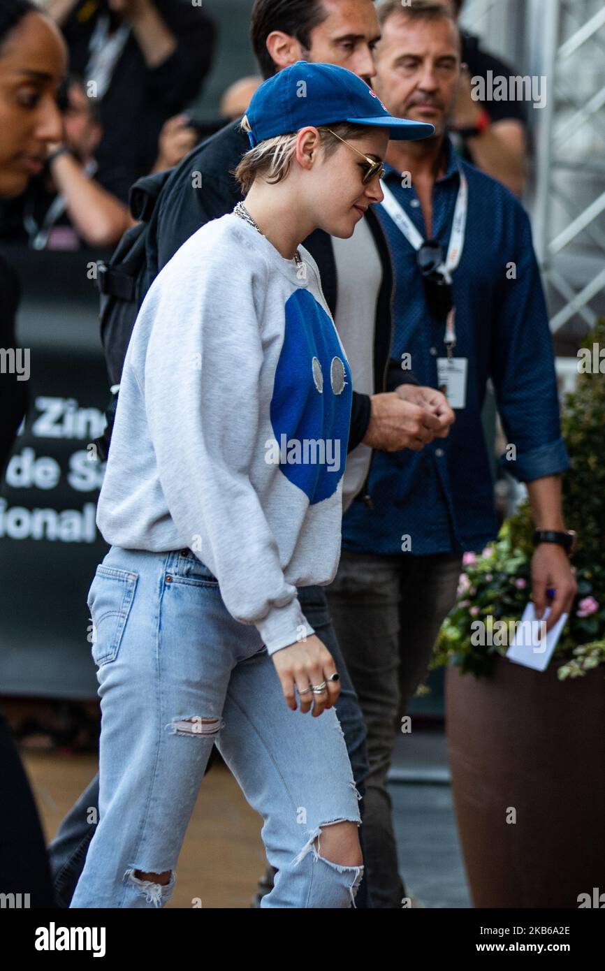 Kristen Stewart arrives at the Hotel Maria Cristina during the 67th San ...