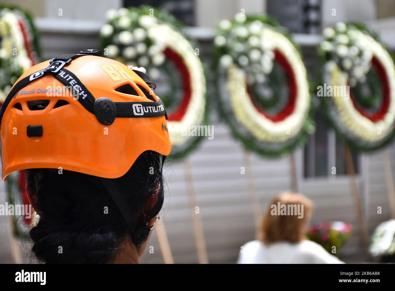 Rescuers (Moles) during a Mass by people who lost their lives in the ...
