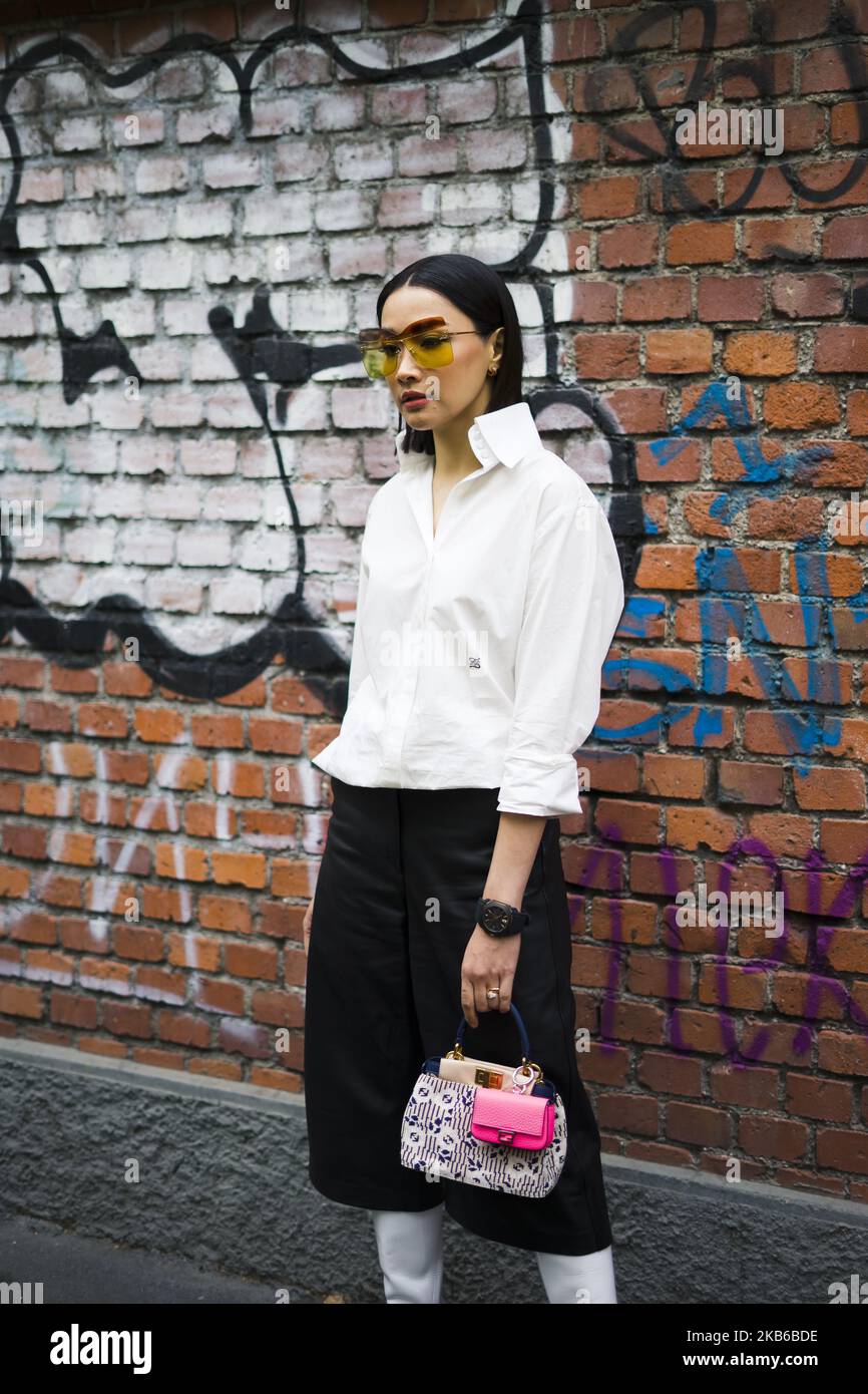 A guest in seen during Milan Fashion Week Womenswear Spring/Summer 2020 ...