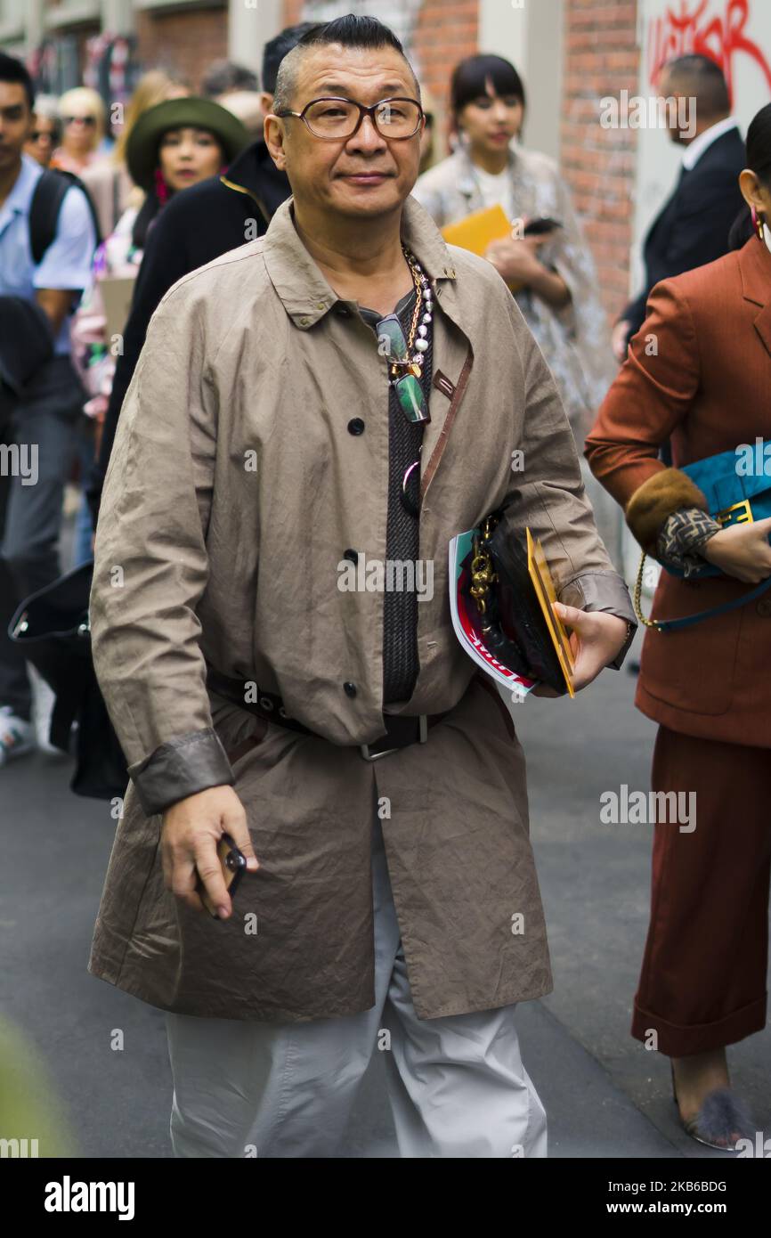 A guest in seen during Milan Fashion Week Womenswear Spring/Summer 2020 ...