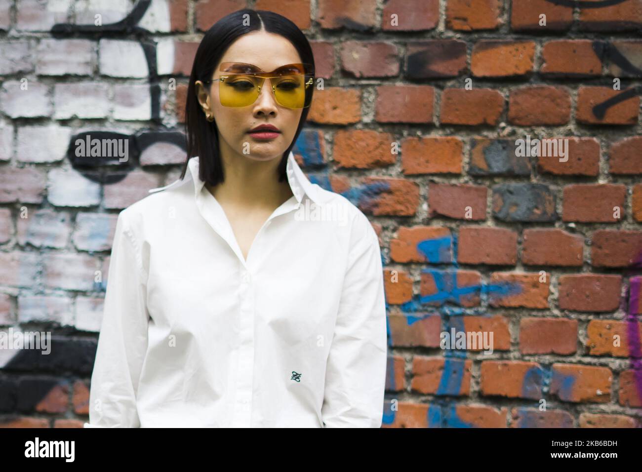 A guest in seen during Milan Fashion Week Womenswear Spring/Summer 2020 ...