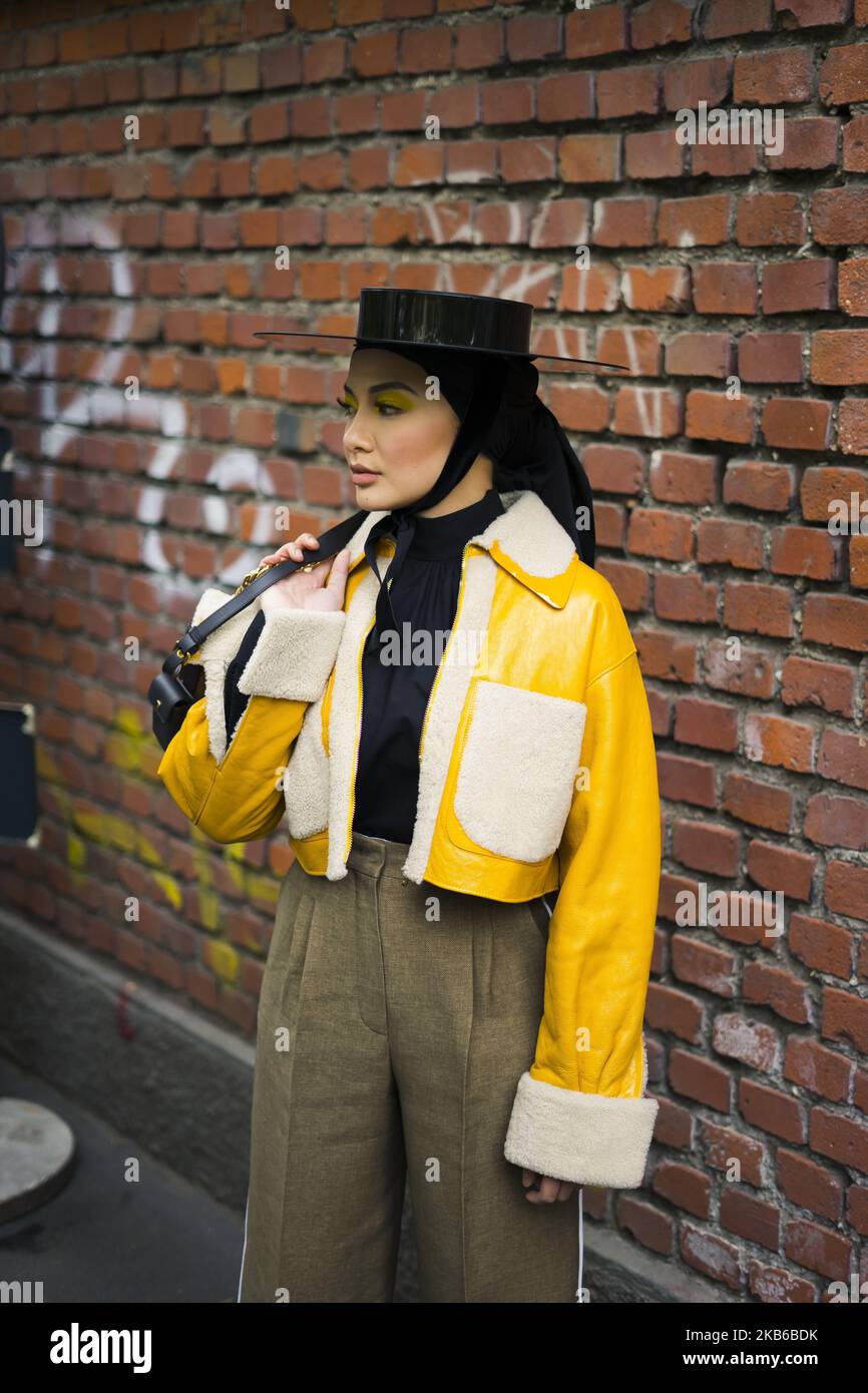 A guest in seen during Milan Fashion Week Womenswear Spring/Summer 2020 ...