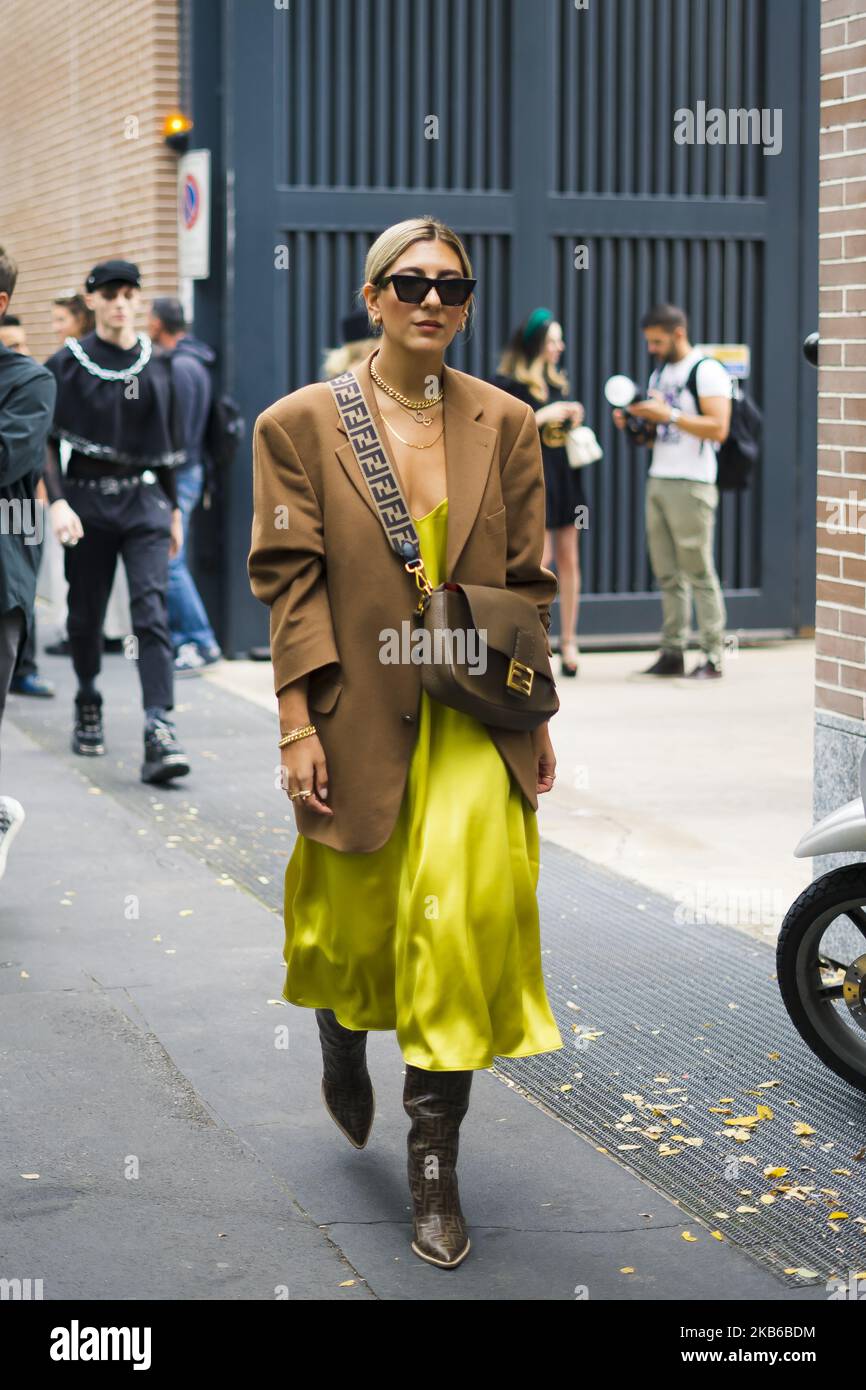 A guest in seen during Milan Fashion Week Womenswear Spring/Summer 2020 ...