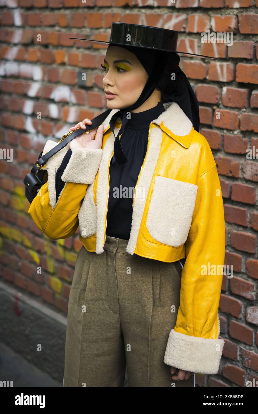A guest in seen during Milan Fashion Week Womenswear Spring/Summer 2020 ...