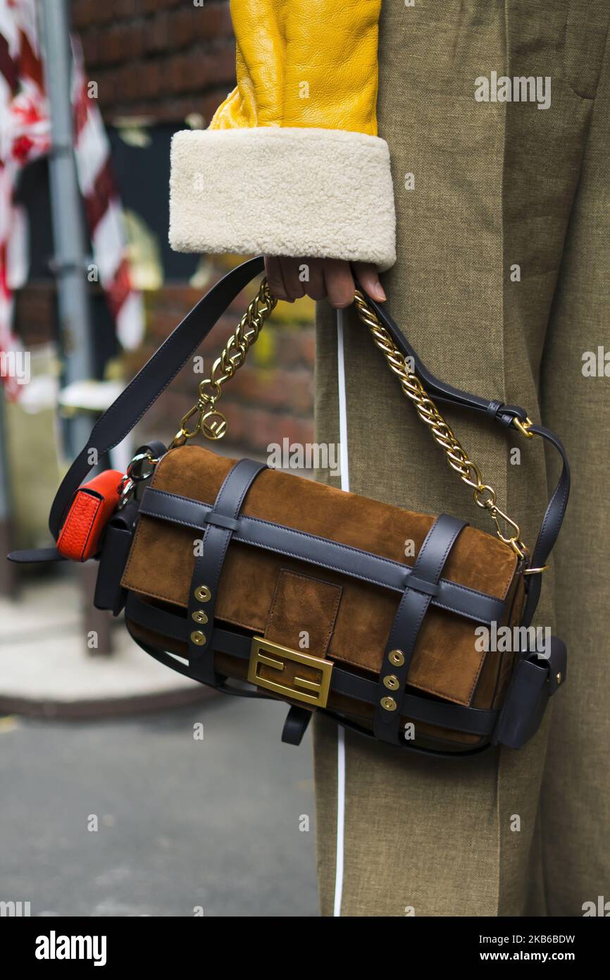 A guest in seen during Milan Fashion Week Womenswear Spring/Summer 2020 ...