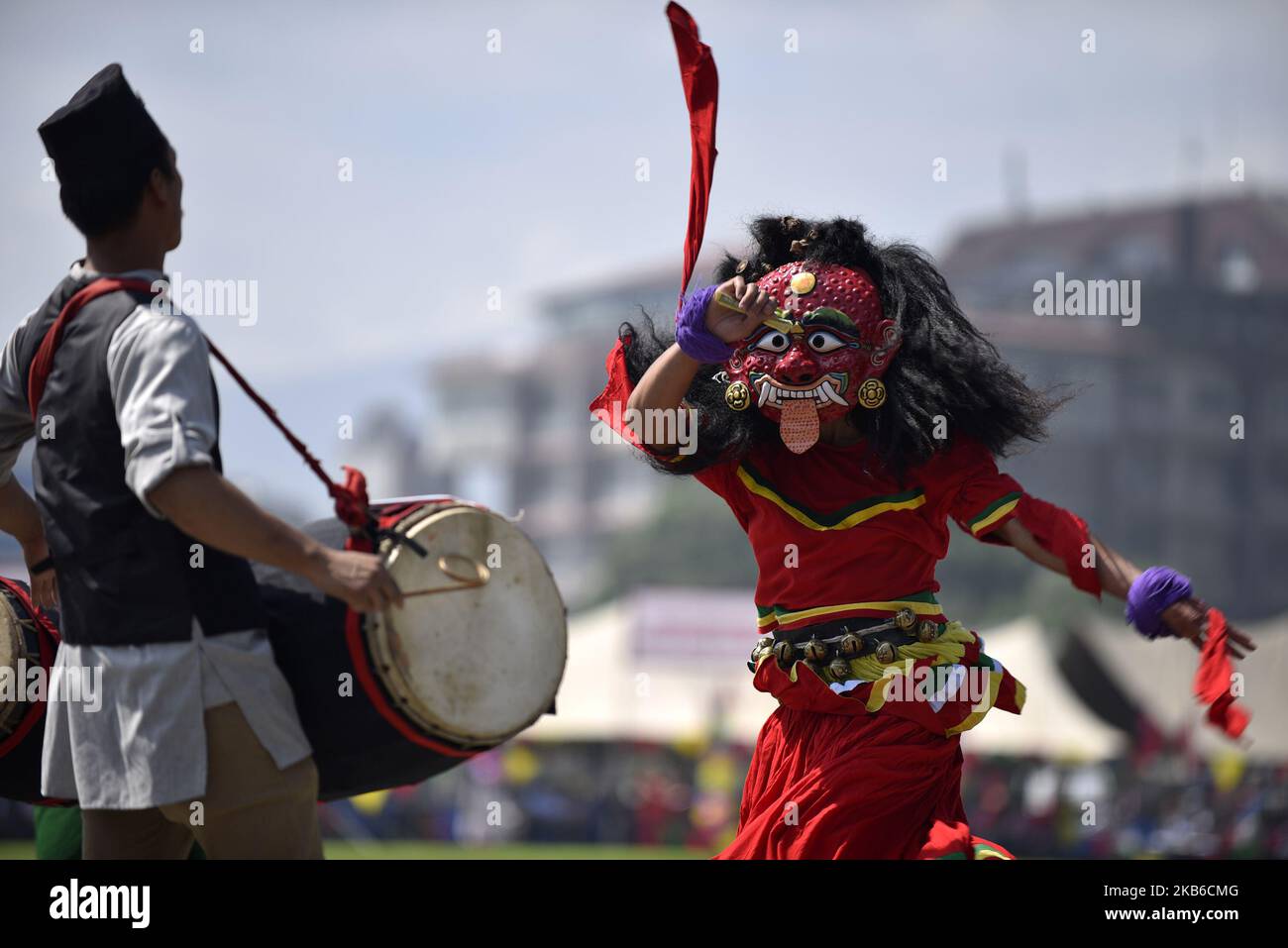 A Mask Dance Lakhay perform traditional dance during celebration of ...