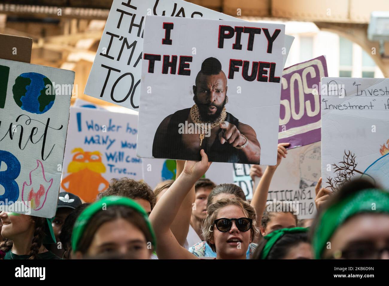 Youth activists and allies march as part of the Climate Strike in ...