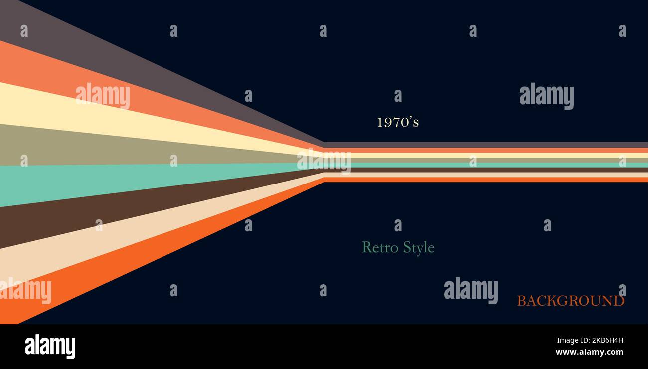 Retro style dark background with colorful simple perspective stripes ...