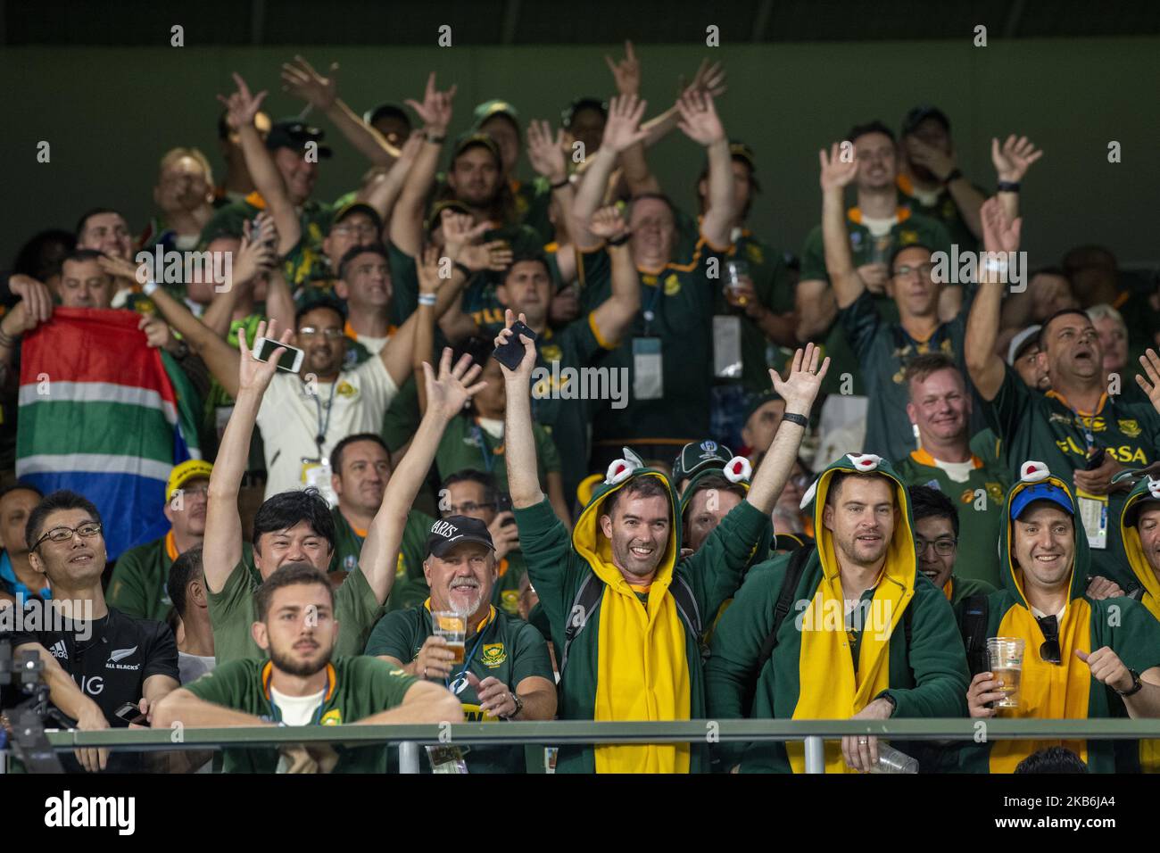 A South Africa fans looks on during the 2019 Rugby World Cup Pool B ...
