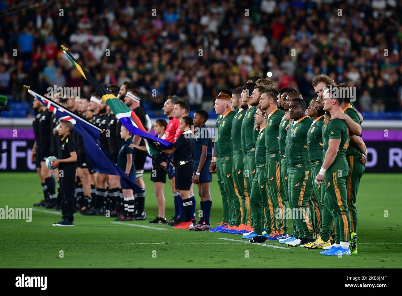 Springbok line up 3during Rugby World Cup 2019 Group B game between New ...
