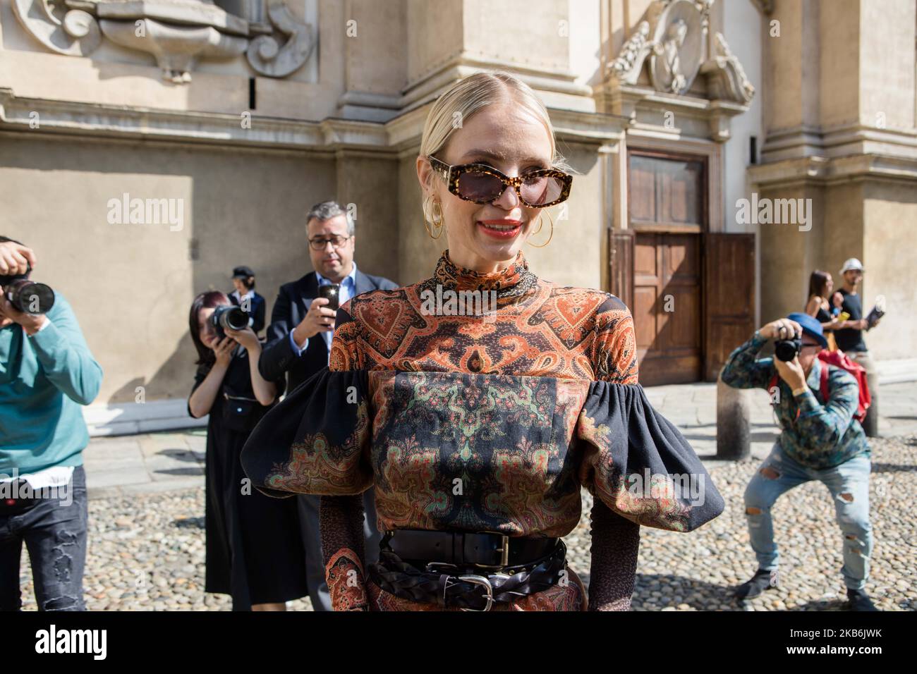 Guest seen outside the Etro show during Milan Fashion Week Spring ...