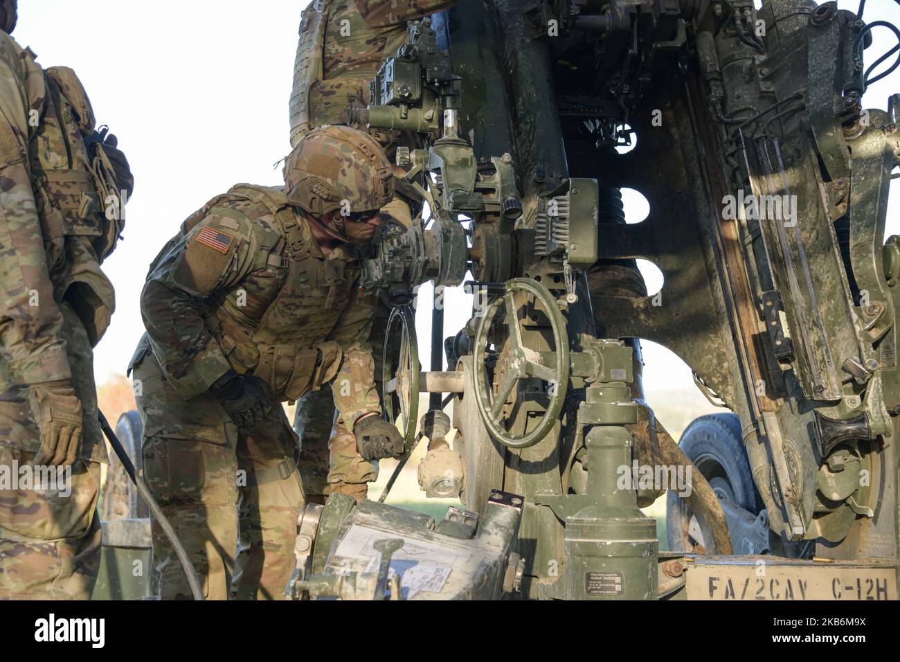 A U.S. Soldier assigned to Bravo Battery, Field Artillery Squadron, 2nd ...