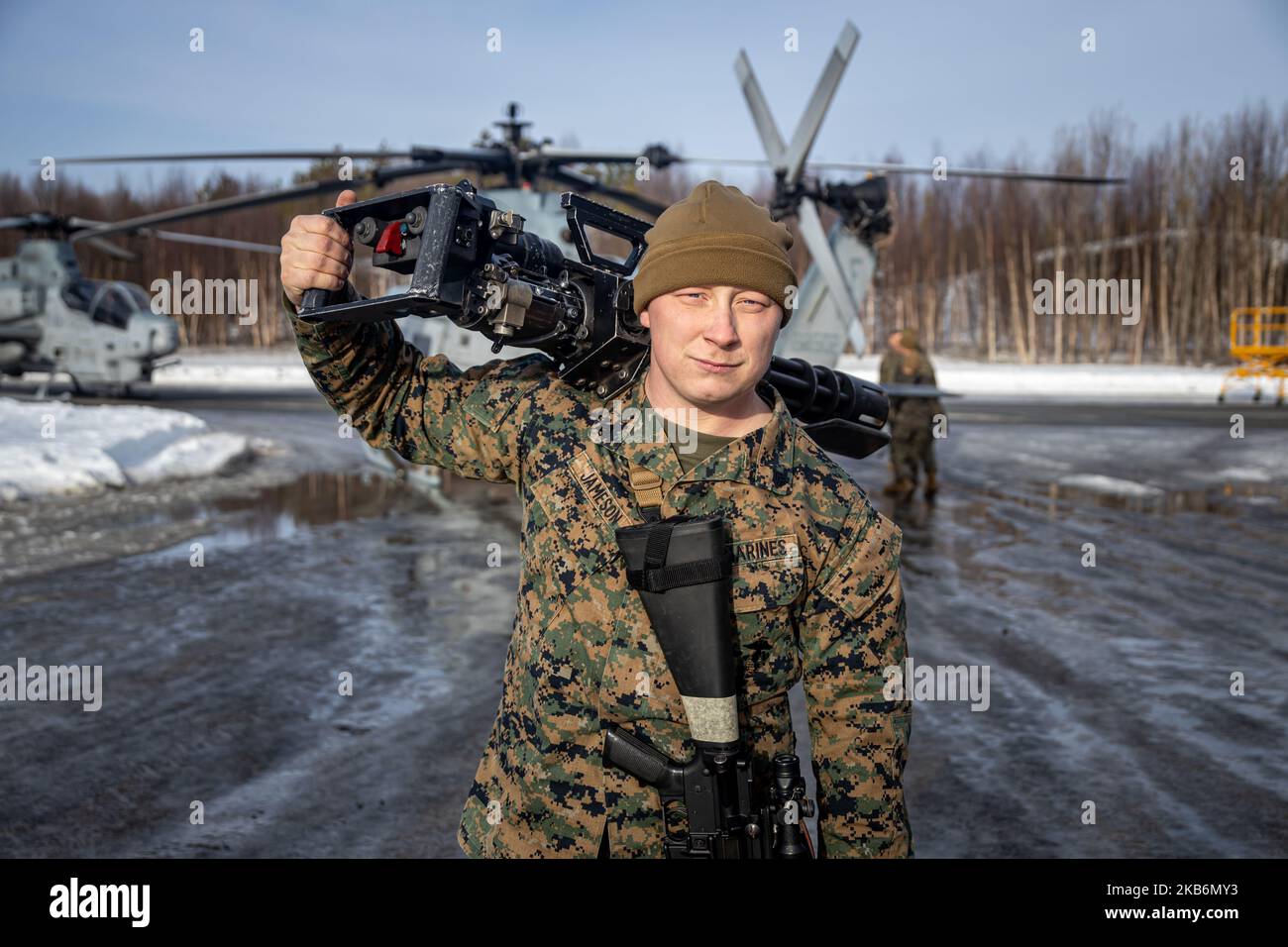 U.S. Marine Corps Sgt. Raven Jameson, an aviation ordnance technician ...