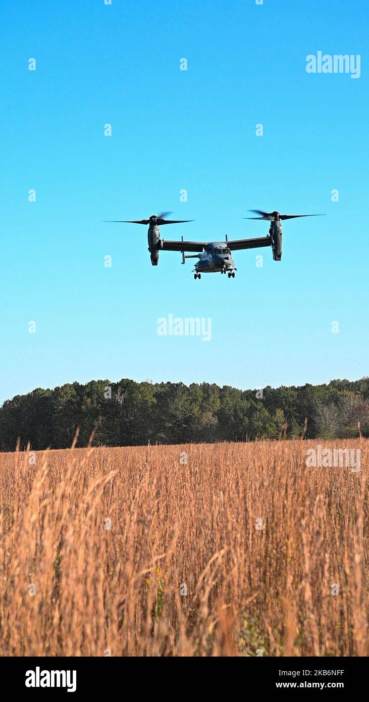 A CV-22 assigned to the 8th Special Operations Squadron, flies during a ...