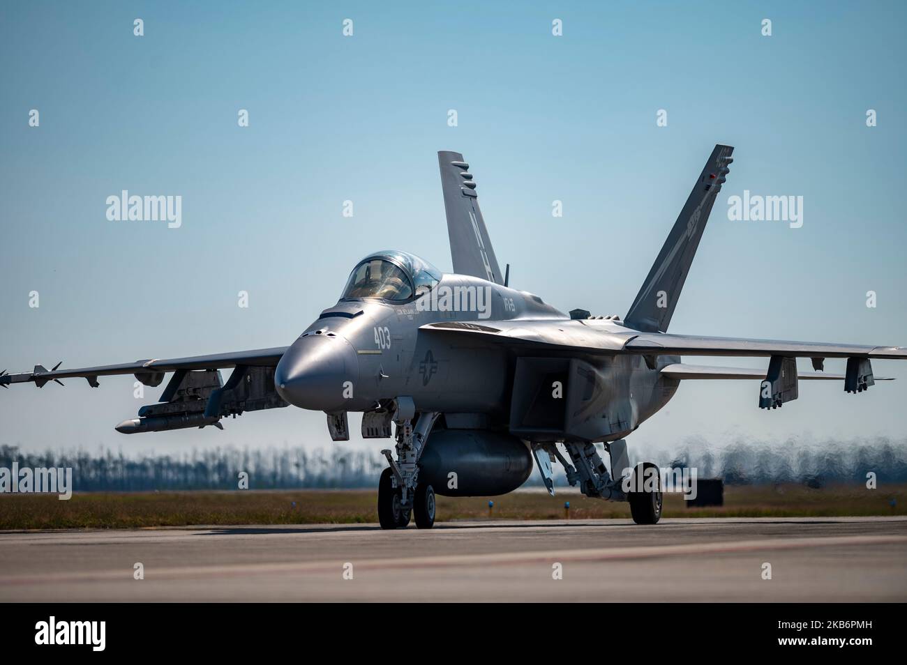 A U.S. Navy F/A-18 Super Hornet assigned to Naval Air Station Lemoore ...