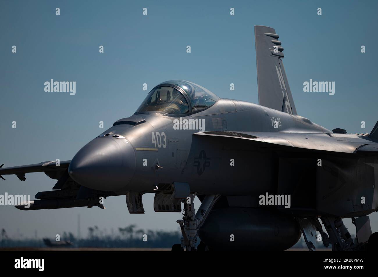 A U.S. Navy F/A-18 Super Hornet assigned to Naval Air Station Lemoore ...