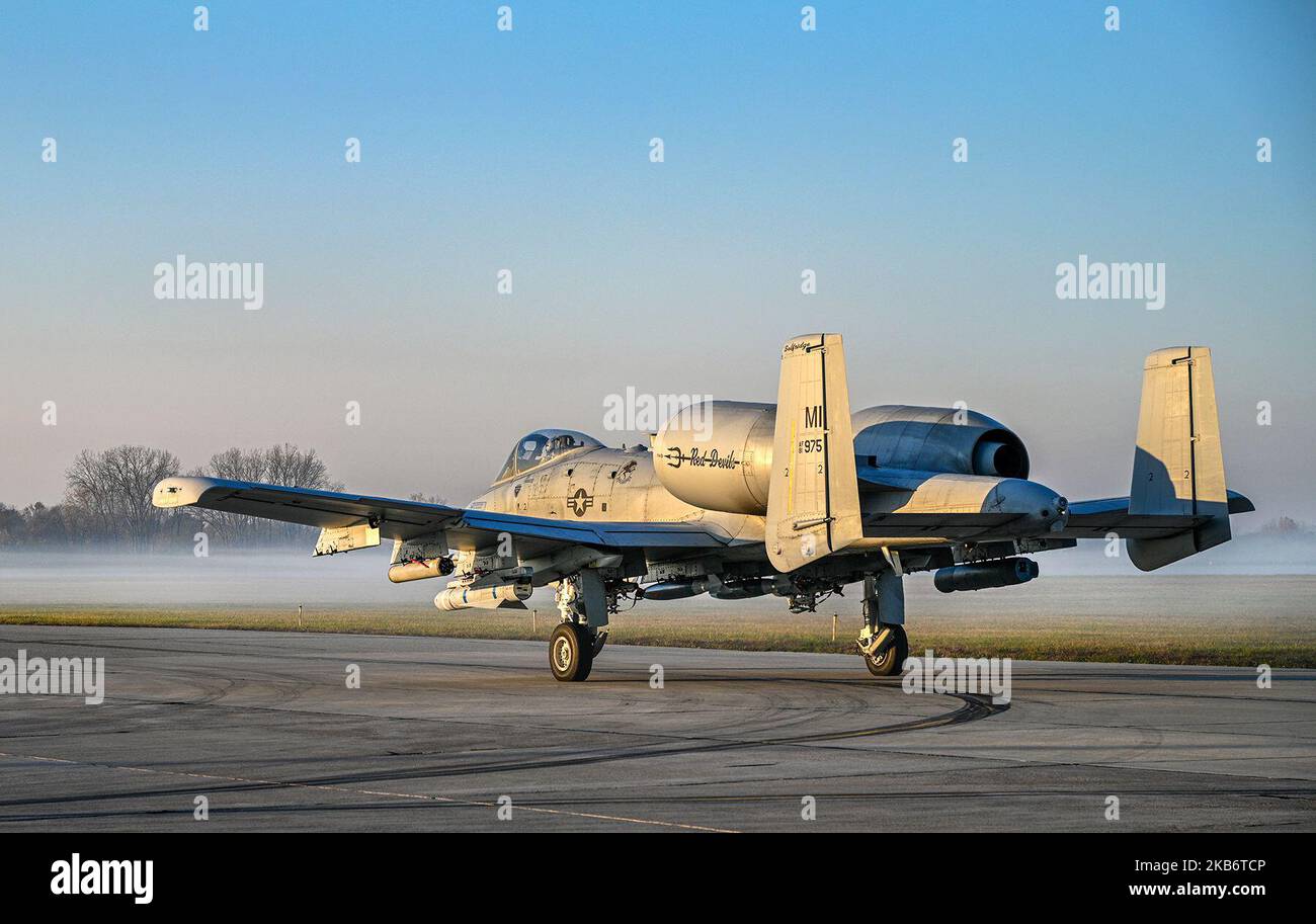 An A-10 Thunderbolt II pilot with the 107th Fighter Squadron, taxis ...