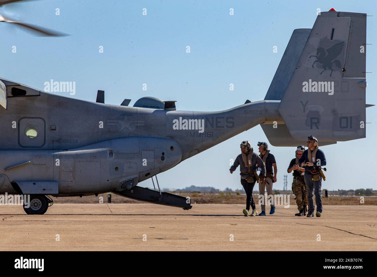 Joint Civilian Orientation Course participants board an MV-22B Osprey ...