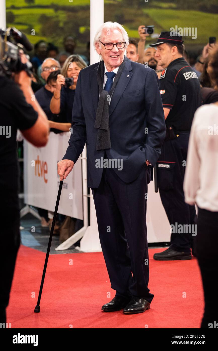 American actor Donald Sutherland attends during Donostia award red ...