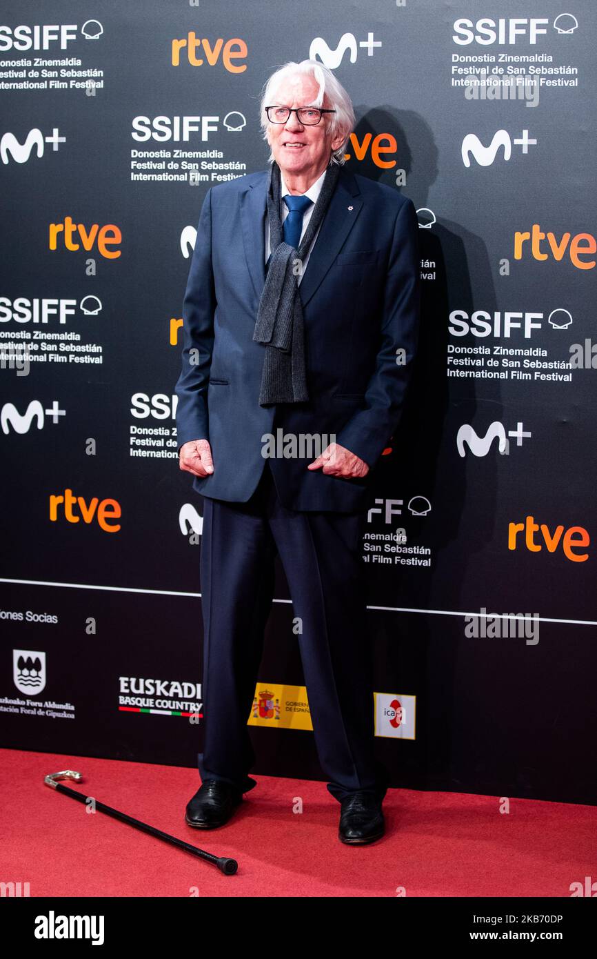American actor Donald Sutherland attends during Donostia award red ...