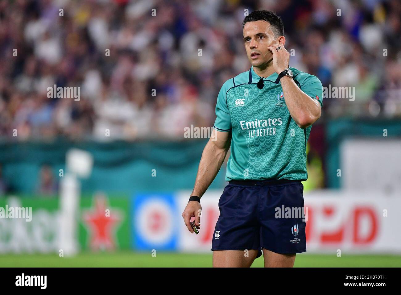 Nic Berry referee from Australia waiting for a decision from the TMO ...